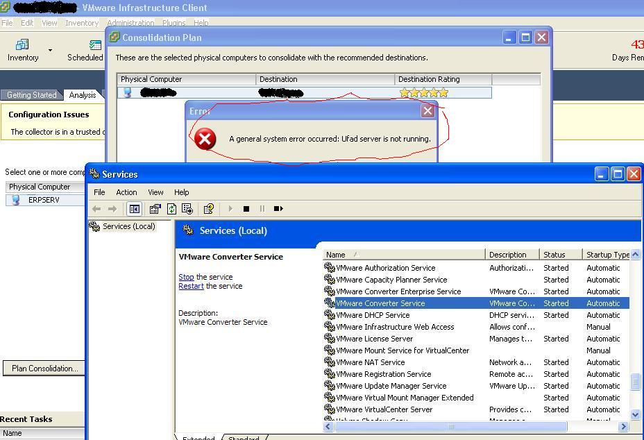 VMWare ESX A General System Error Occurred Ufad Server Is Not Running VMWare ESX A General System Error Occurred Ufad Server Is Not Running