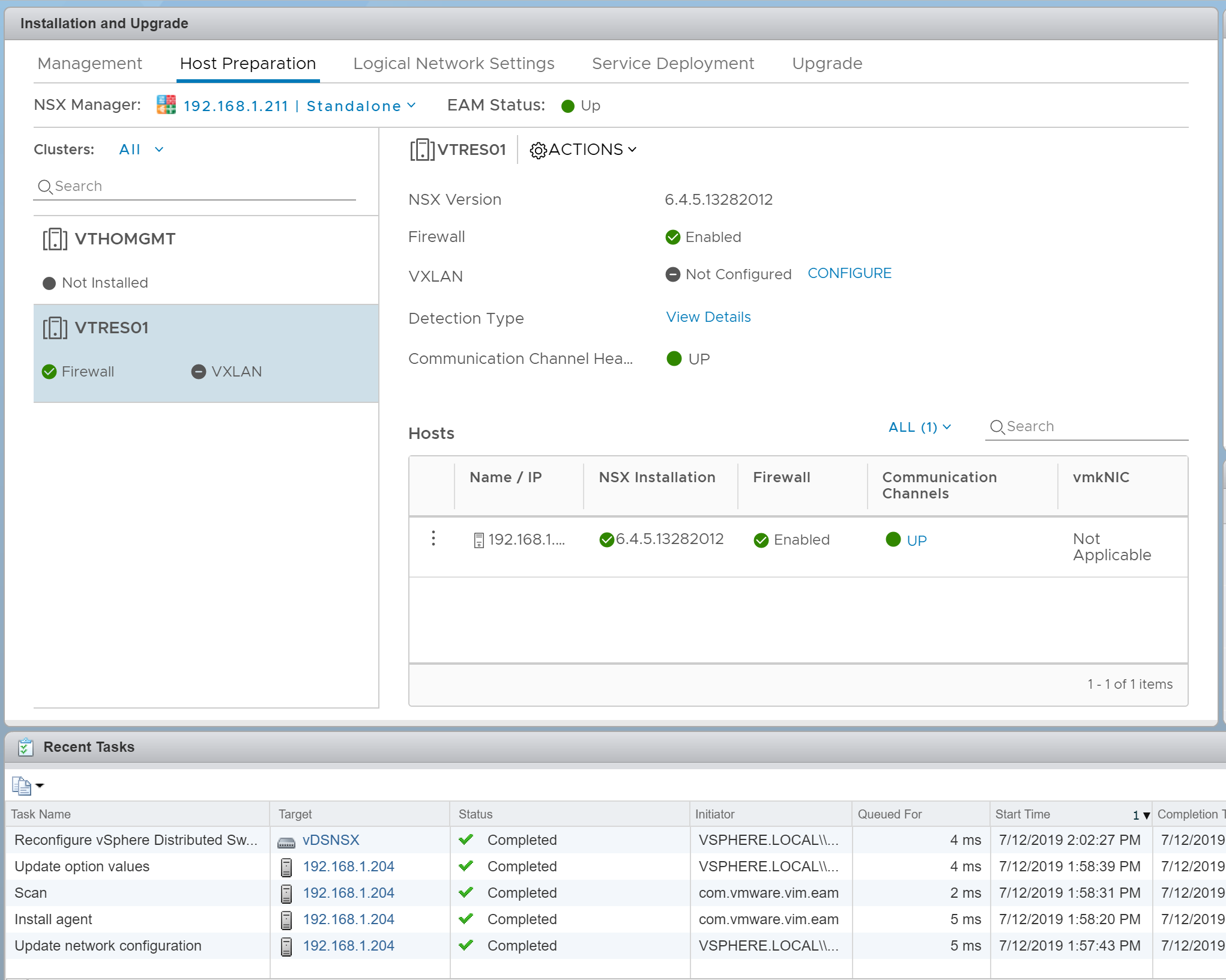 Installation Of Nsx 64 Vib On Esxi 67 Host Failed Virtualization Team